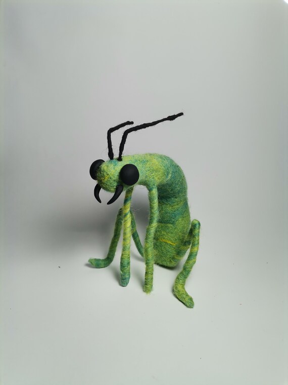 Stick Insect Wool Figurine Felted Green Insect Entomologist - Etsy