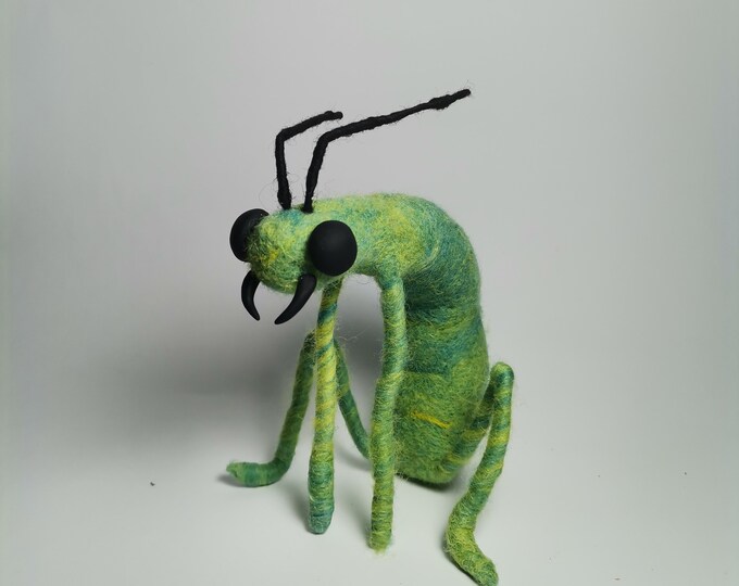 Stick Insect Wool Figurine, Felted Green Insect Entomologist Gift - Etsy