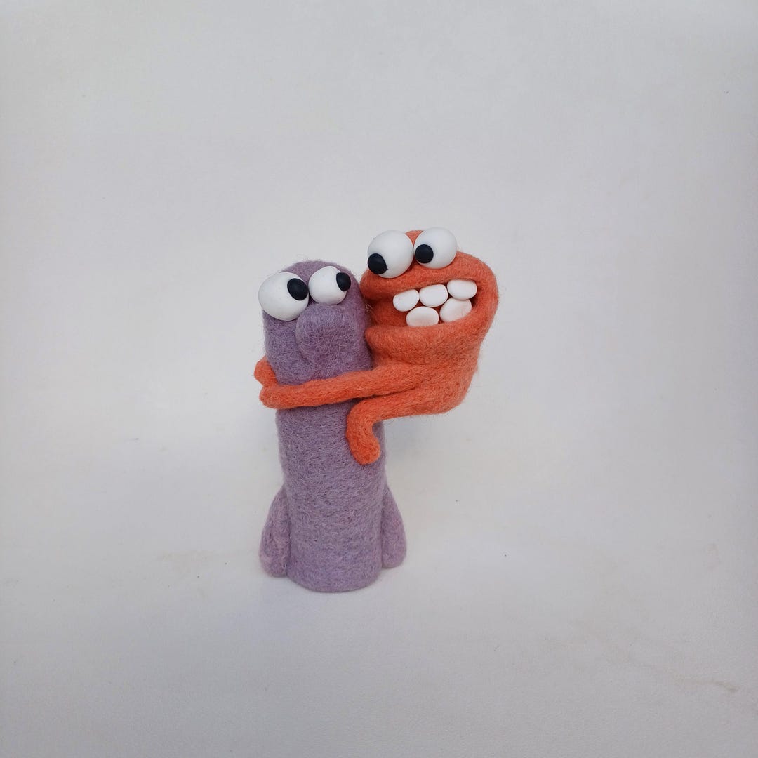 Needle Felted Monster Figures, Wool Statue, Shelf Art Desktop Decor - Etsy