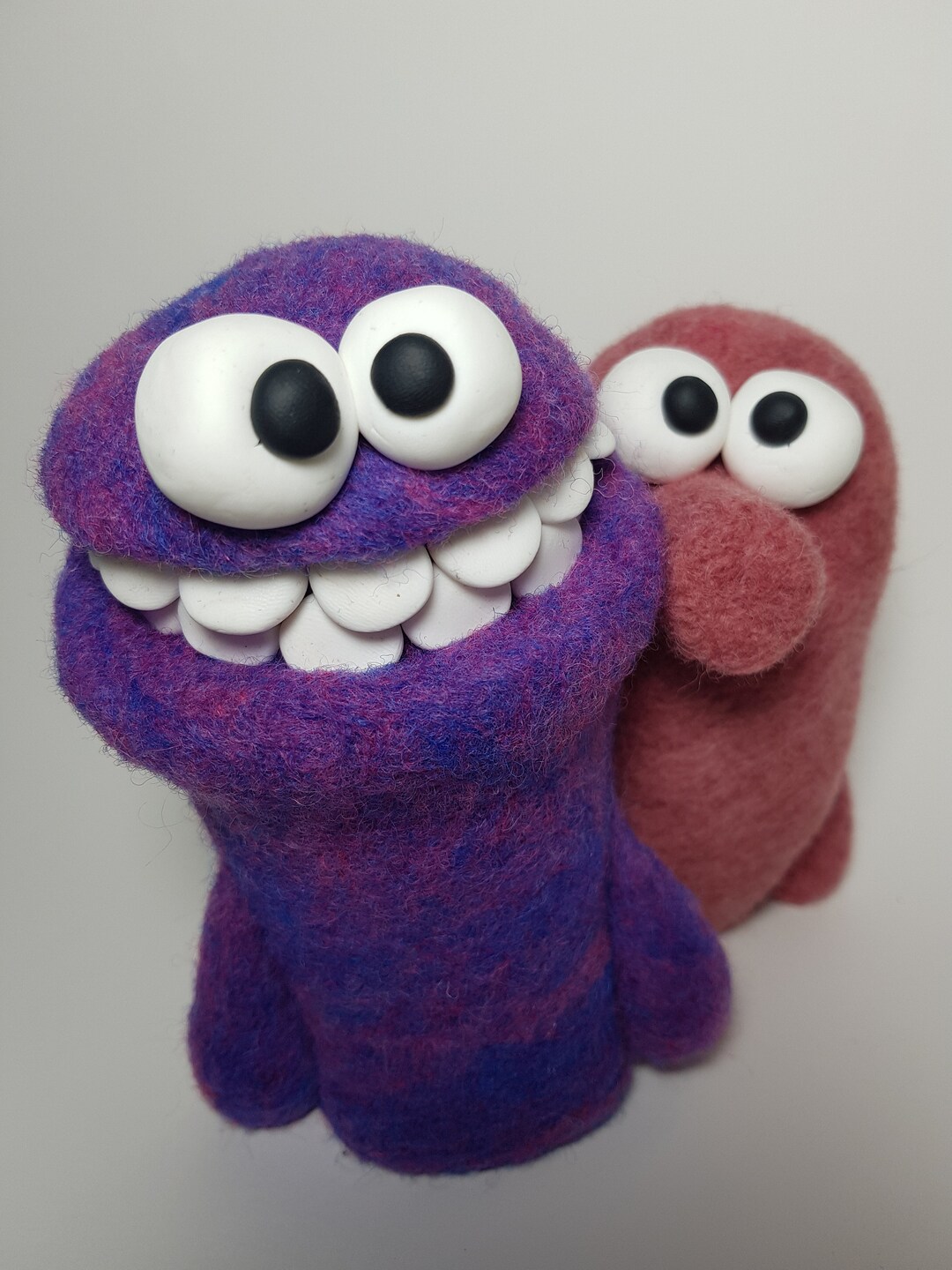 Needle Felted Kissing Monsters, Shelf Art, Desktop Decoration ...