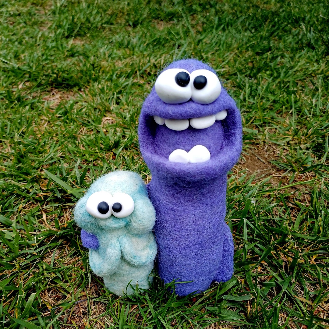 Needle Felted Monster Figurines, Wool Friends Gift, Whimsical Shelf ...