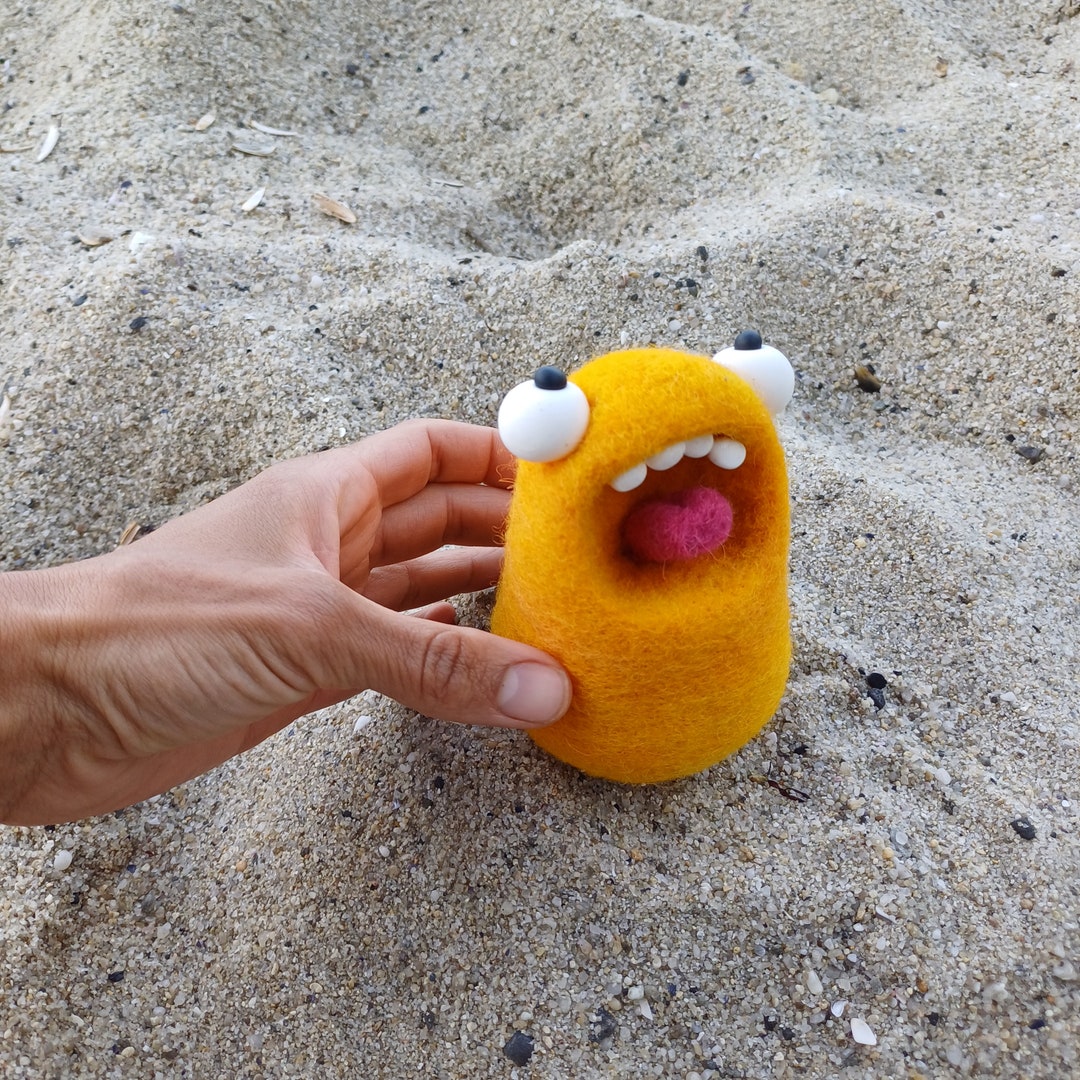 Hungry Orange Monster Blob, Wooly Monster Toy, Home Decorarion - Etsy