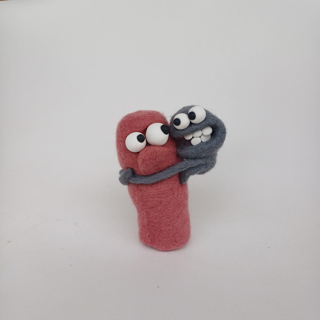 Two Felted Monsters, Shelf Art, Desktop Decor - Etsy