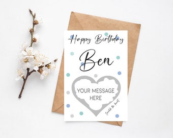 Scratch-off Birthday Card // Happy Birthday, You Rock, Drum Kit, Boy ...