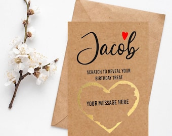 Scratch-off Birthday Card // Happy Birthday, You Rock, Drum Kit, Boy ...