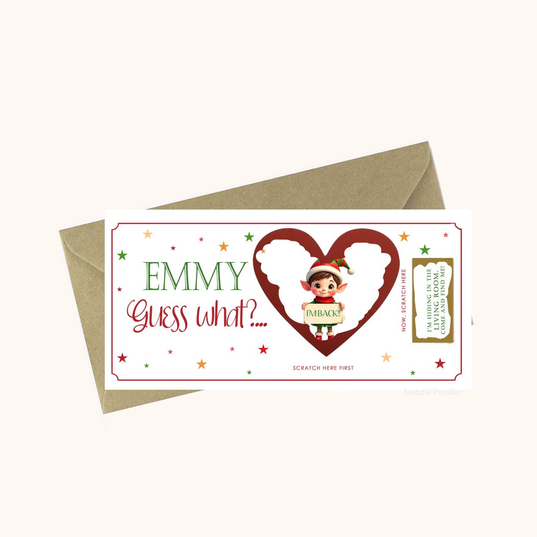 Christmas Elf Arrival Scratch to Reveal Card | I'm Back Surprise for ...