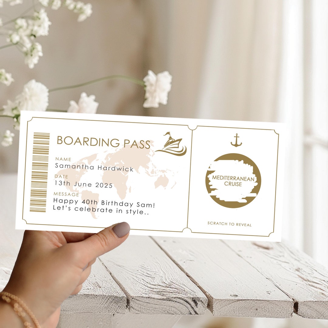 Personalised Scratch Reveal Cruise Holiday | Scratch off Surprise ...