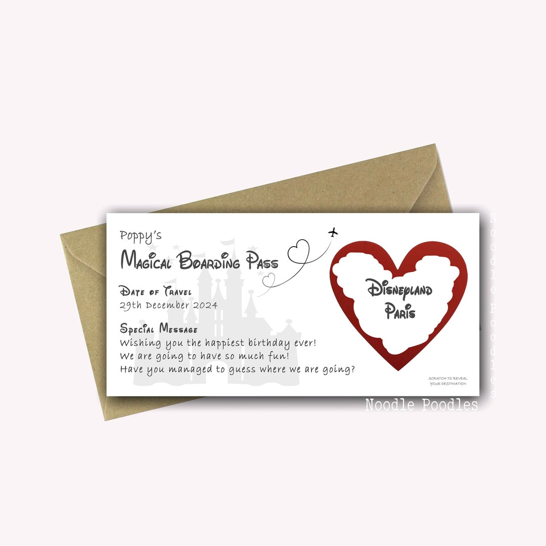 Disneyland Paris Surprise Scratch to Reveal Card | Personalised ...