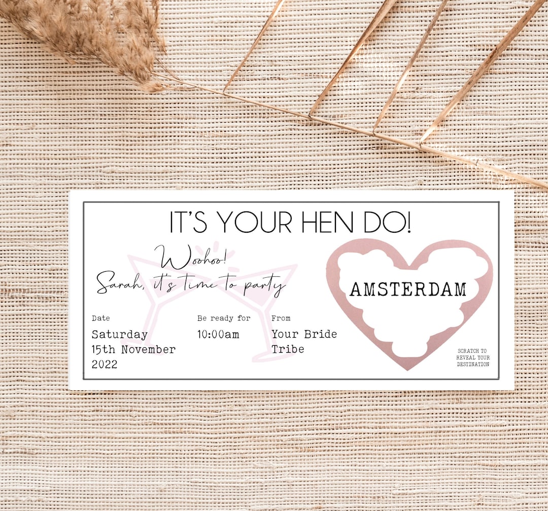 Personalised Hen Do Surprise Scratch Card | Bride to Be | Hen Do ...