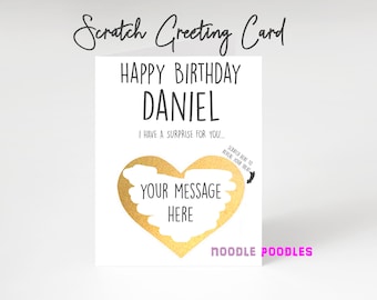 Scratch-off Birthday Card // Happy Birthday, You Rock, Drum Kit, Boy ...