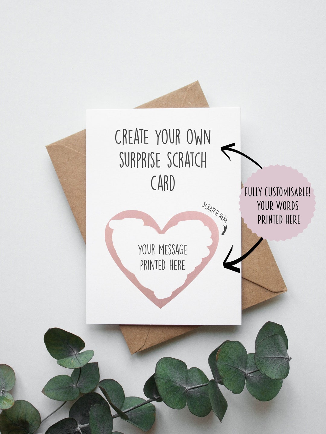 Create Your Own Scratch to Reveal Card | Custom Made Surprise Birthday ...