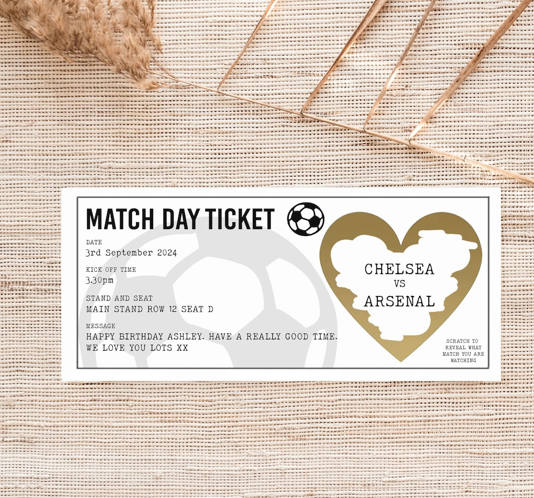 Personalised Surprise Football Ticket | Match Day Surprise Tickets ...