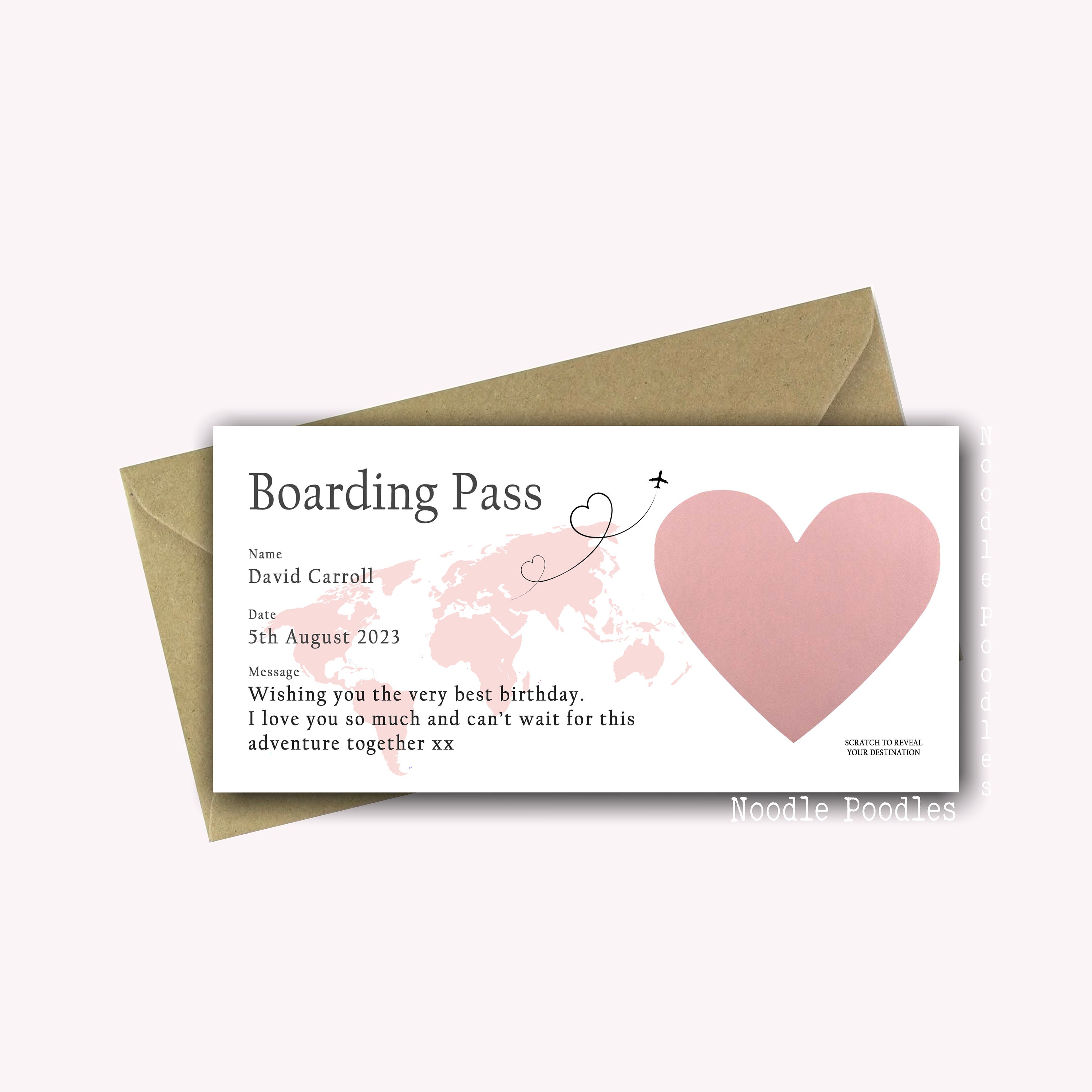 Personalised Holiday Boarding Pass, Scratch to Reveal Surprise, Holiday ...