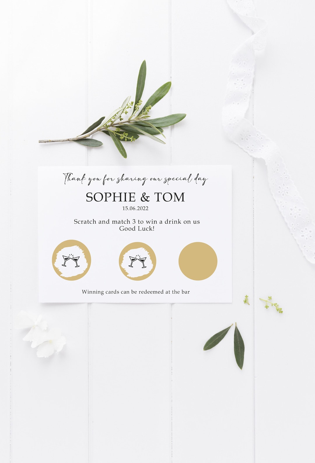 Personalised Wedding Scratch to Win Cards | Wedding Favours | Drinks ...