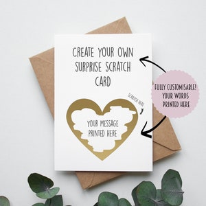 Create Your Own Scratch to Reveal Card | Custom Made Surprise Birthday ...