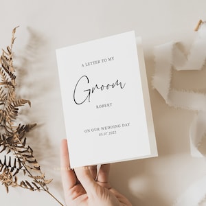 Personalised Wedding Letter to Groom Card | Custom Love Letter ...