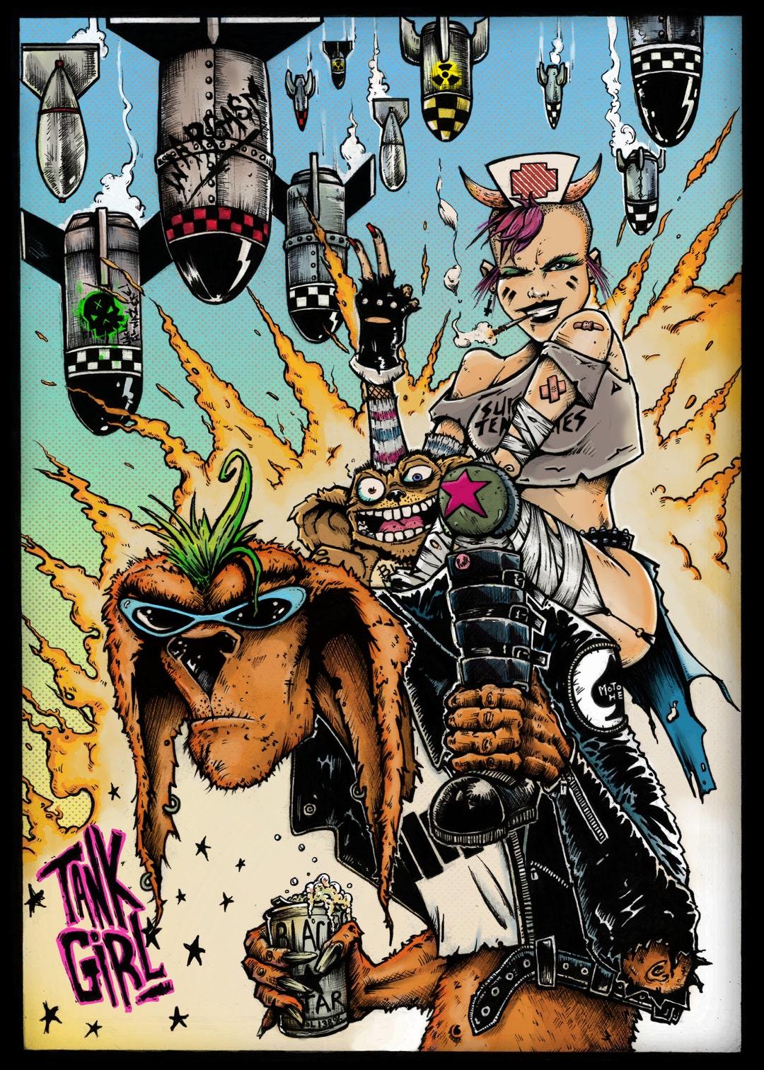 Tank Girl Print comicbook Comic Grunge 90s Brett Parsons Jamie Hewlett ...