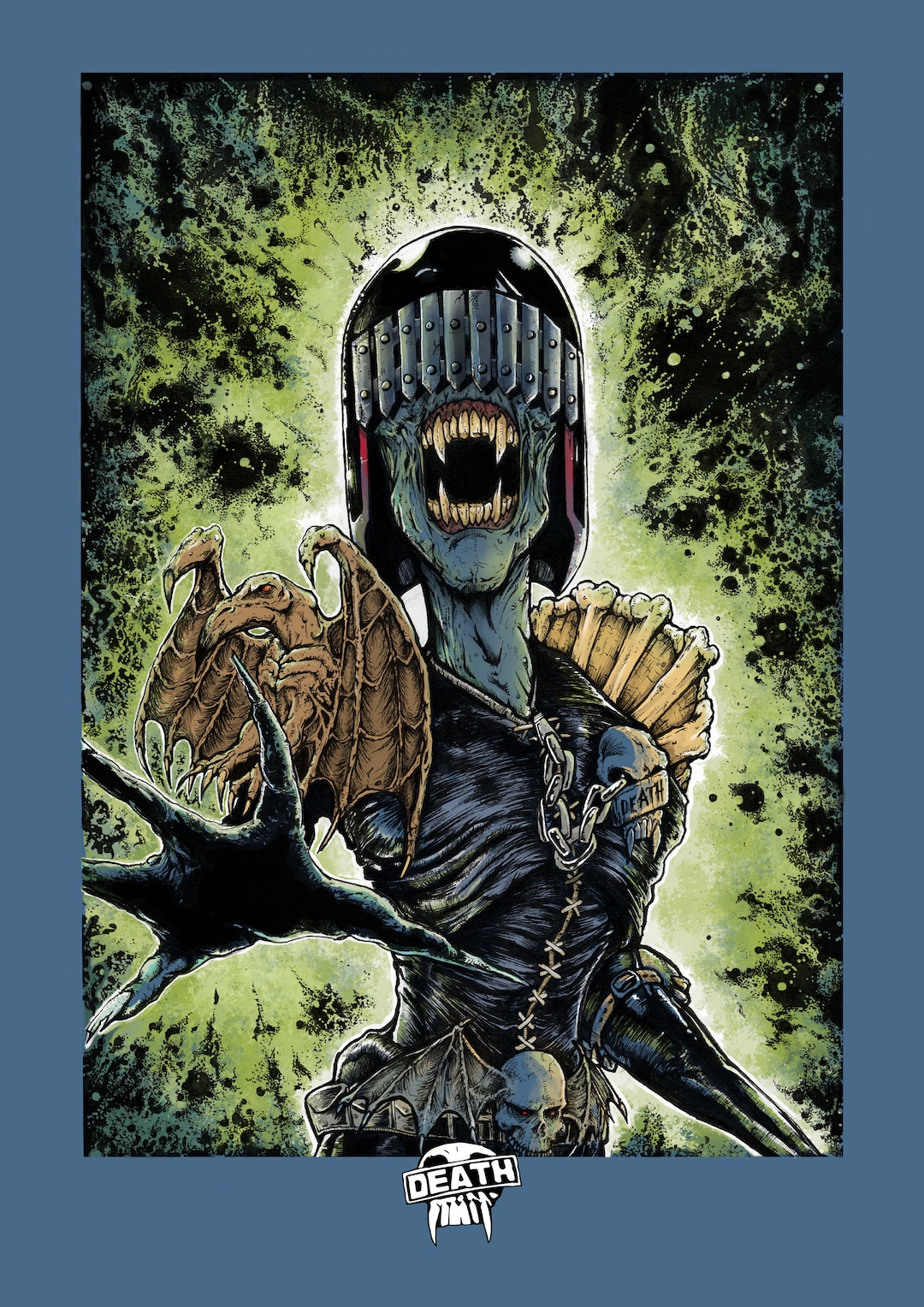 JUDGE DEATH Print 2000ad-judge Dredd-anthrax-death-metal-comic Art Dark ...