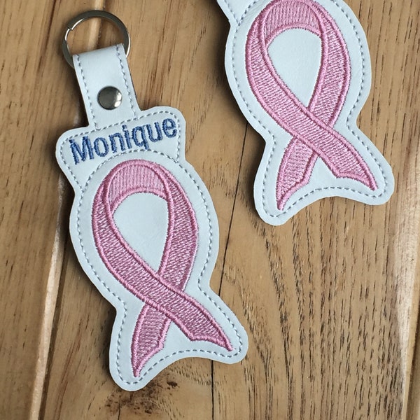 Breast Cancer Machine Embroidery Design Key Fob - Etsy