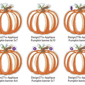 DIY-DIGITAL FILE - 4x4 to 6x10 Hoop - Pumpkin Applique Banner Piece ...