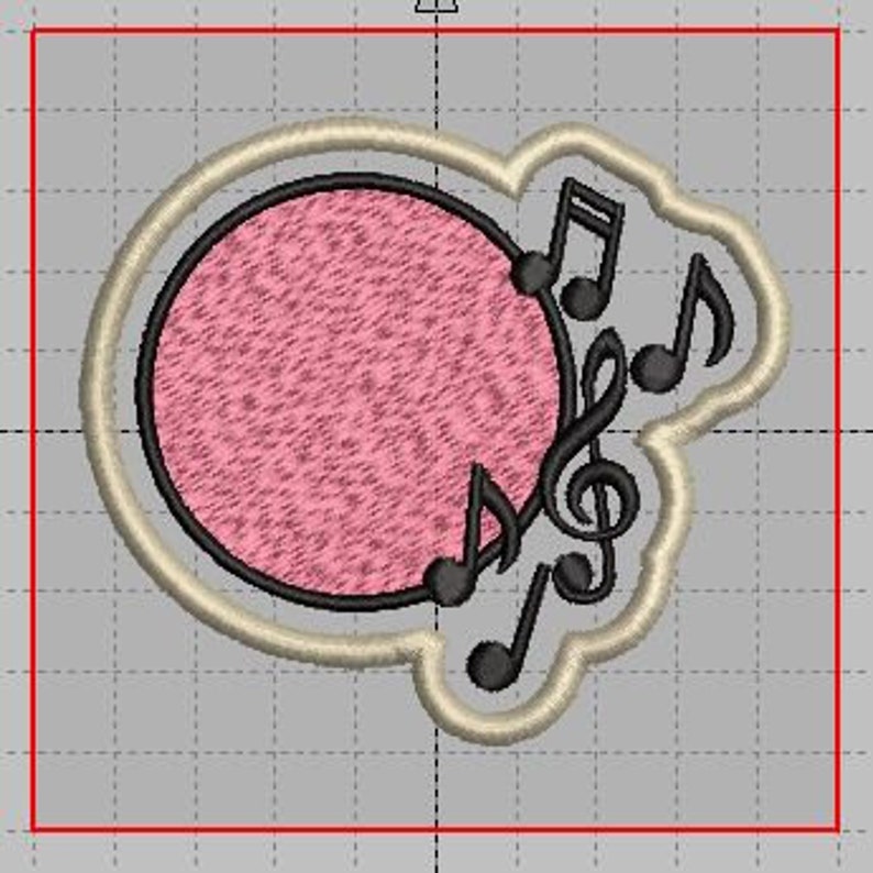 DIY-DIGITAL File PATCH Design Circle With Music Notes Ith | Etsy