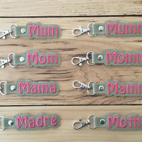 Mum Key Fobs Machine Embroidery Designs ITH in the Hoop - Etsy
