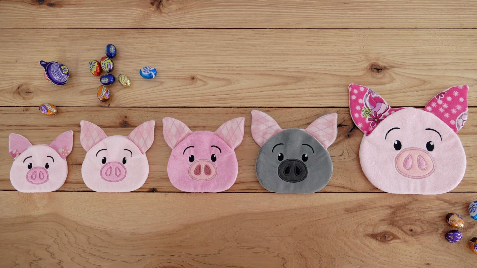 DIY-DIGITAL FILE - Piggy Piglet Face Treat Sac- Snap Top Closure - 5x7 ...