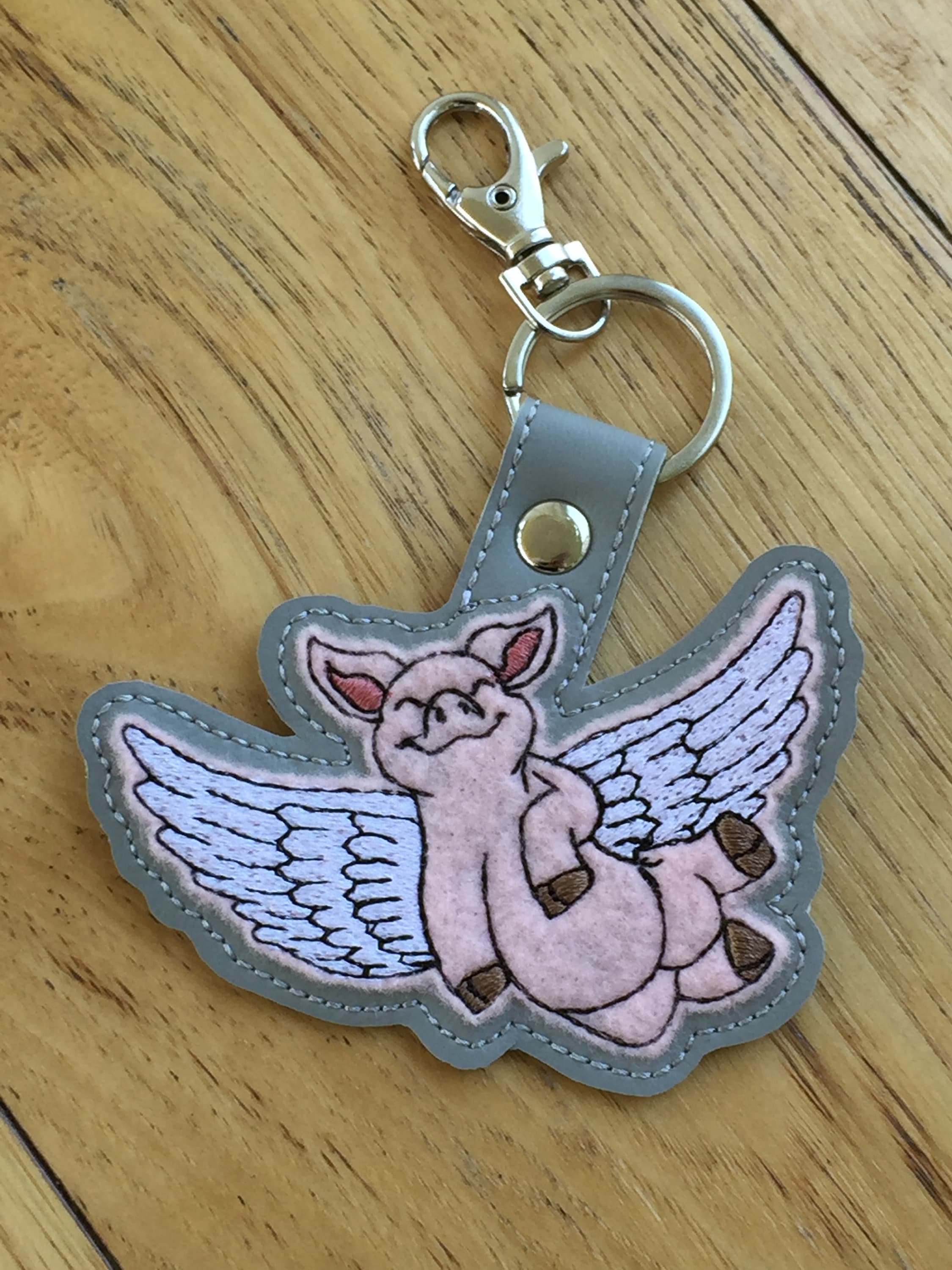DIY-DIGITAL File - Flying Piggy Snap Tab / Key Fob / Bag Tag ITH ...
