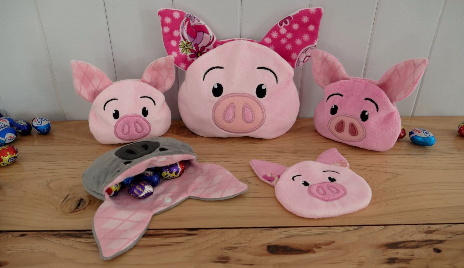 DIY-DIGITAL FILE - Piggy Piglet Face Treat Sac- Snap Top Closure - 5x7 ...