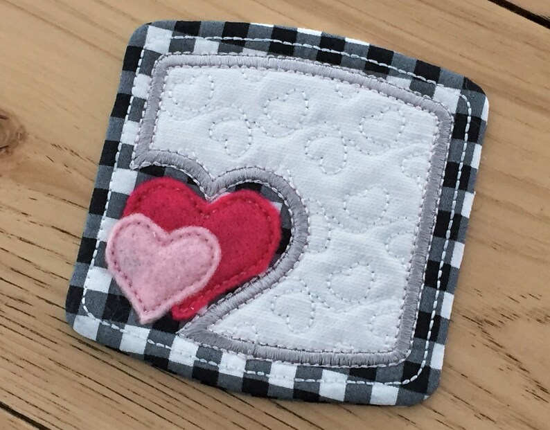 DIY-DIGITAL FILE 4x4 Hoop Valentine Heart Applique Mug Rug - Etsy