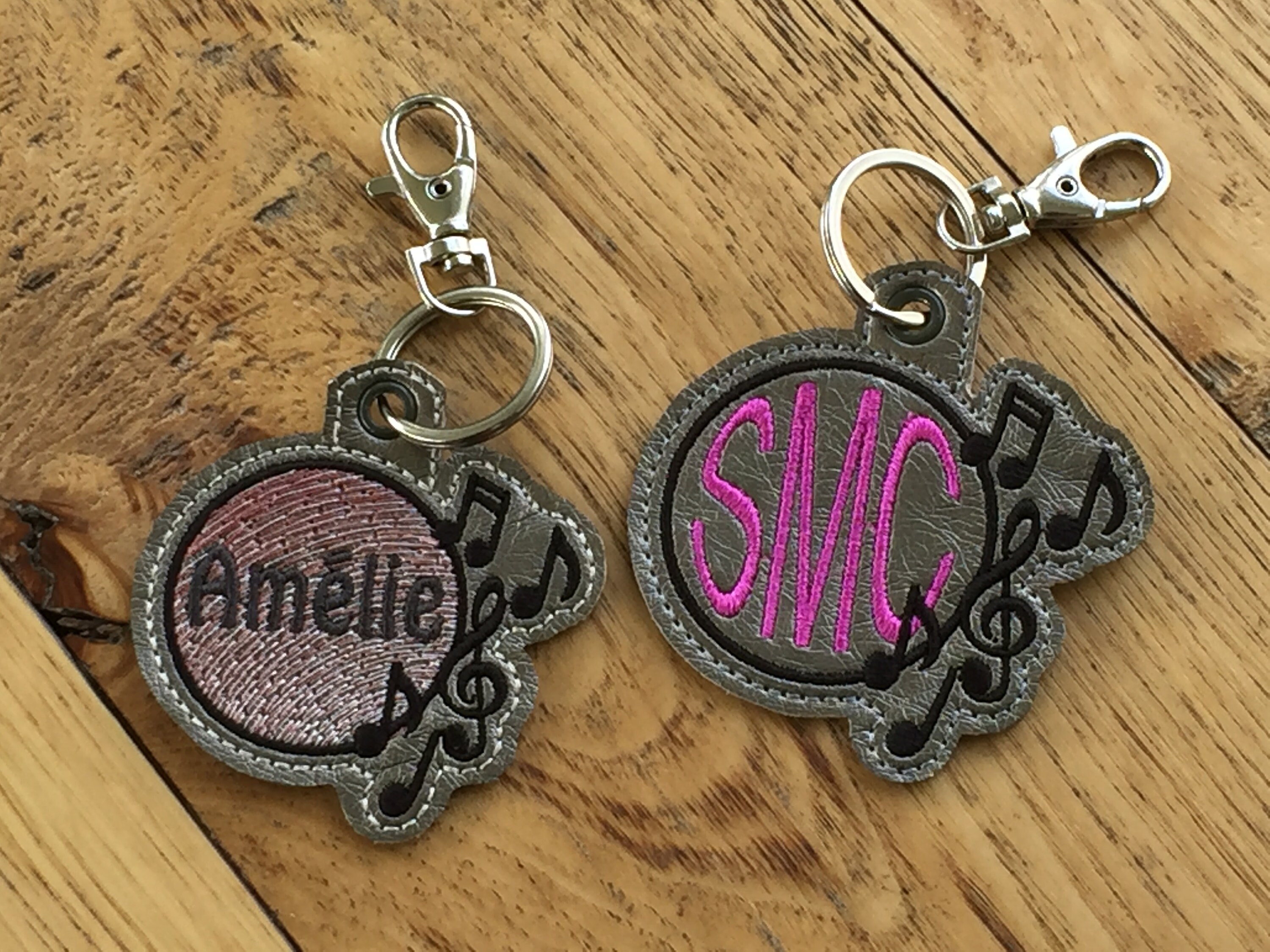 DIY-DIGITAL File - Music Notes With Circle Snap Tab / Key Fob / Bag Tag ...