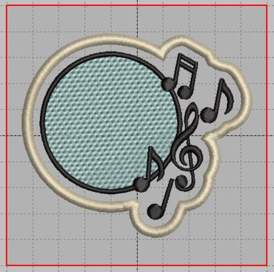 DIY-DIGITAL File PATCH Design Circle With Music Notes Ith | Etsy