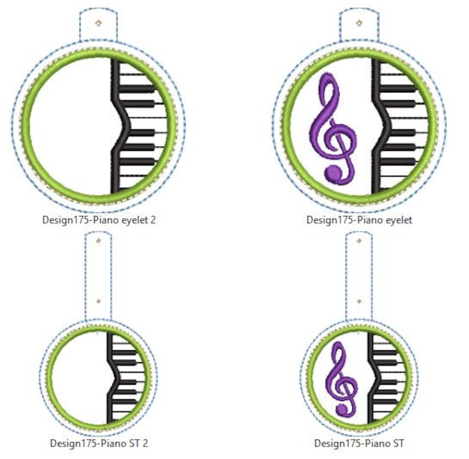 DIY-DIGITAL FILE Piano keys round applique 4x4 hoop | Etsy