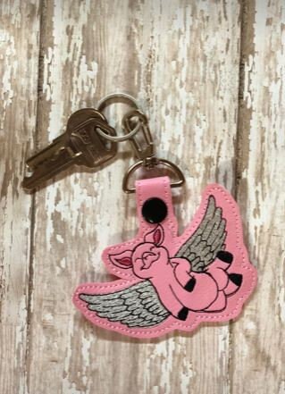DIY-DIGITAL File - Flying Piggy Snap Tab / Key Fob / Bag Tag ITH ...