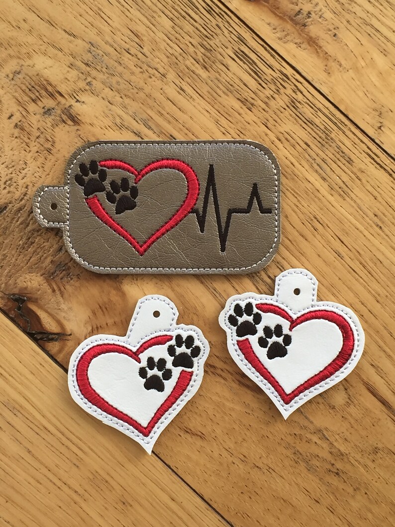 DIY-DIGITAL File Paw Print Heart EKG Heartbeat Snap Tab / | Etsy Ireland