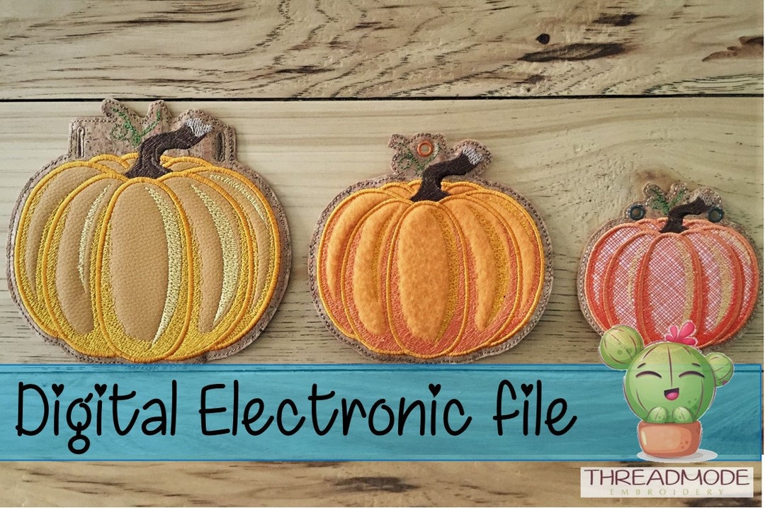 DIY-DIGITAL FILE - 4x4 to 6x10 Hoop - Pumpkin Applique Banner Piece ...