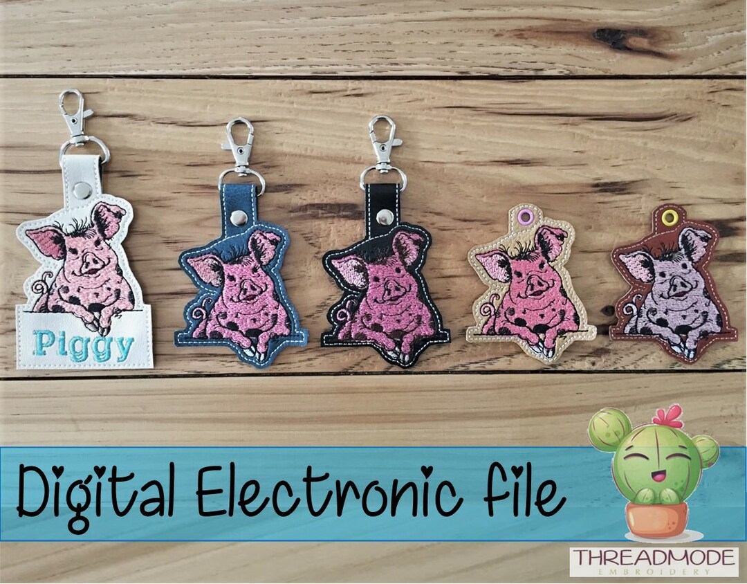 DIY-DIGITAL FILE - Spotted Pig Piggy Filled or Outline - Snap Tab ...