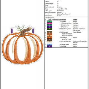 DIY-DIGITAL FILE - 4x4 to 6x10 Hoop - Pumpkin Applique Banner Piece ...