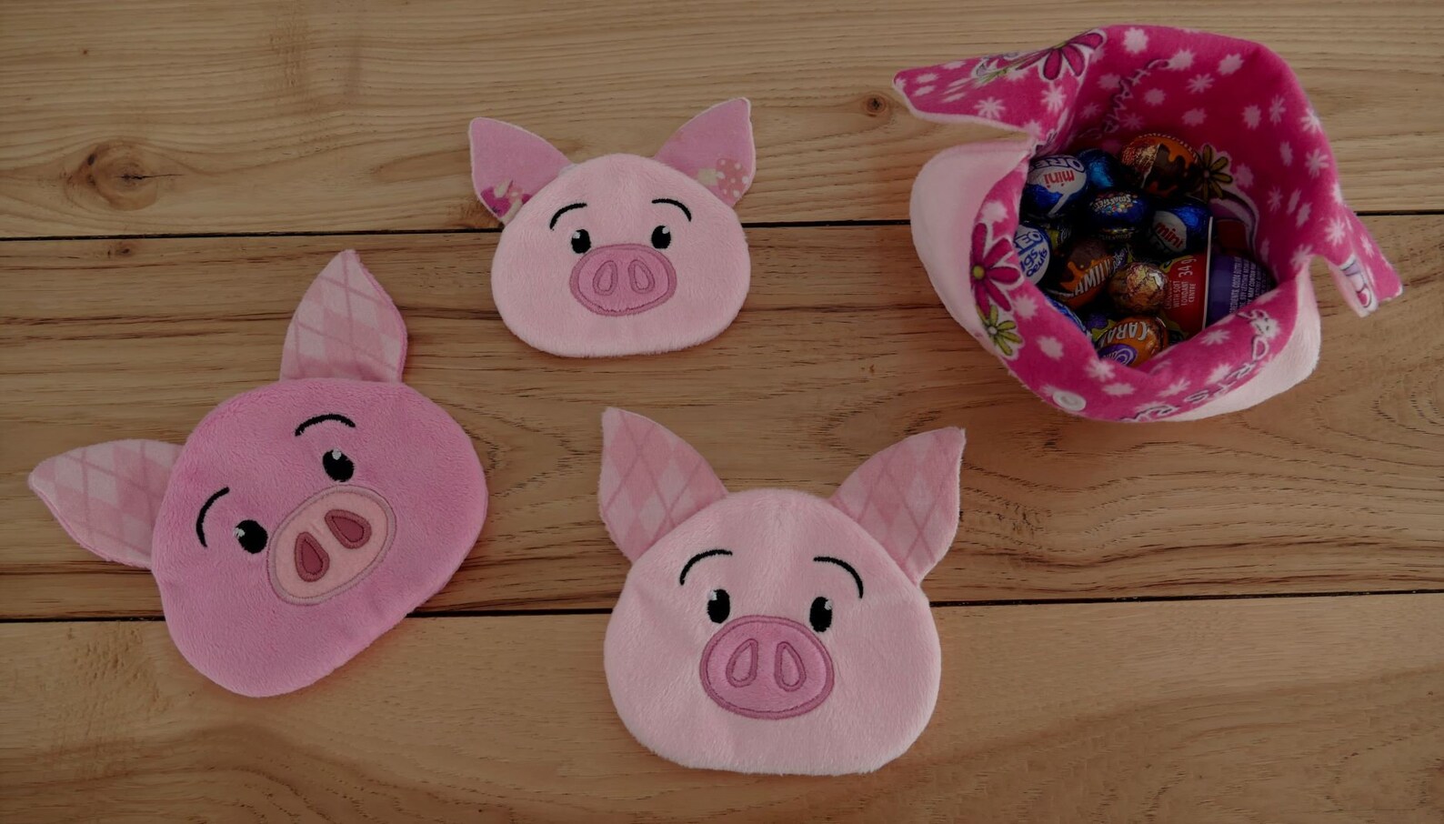 DIY-DIGITAL FILE - Piggy Piglet Face Treat Sac- Snap Top Closure - 5x7 ...