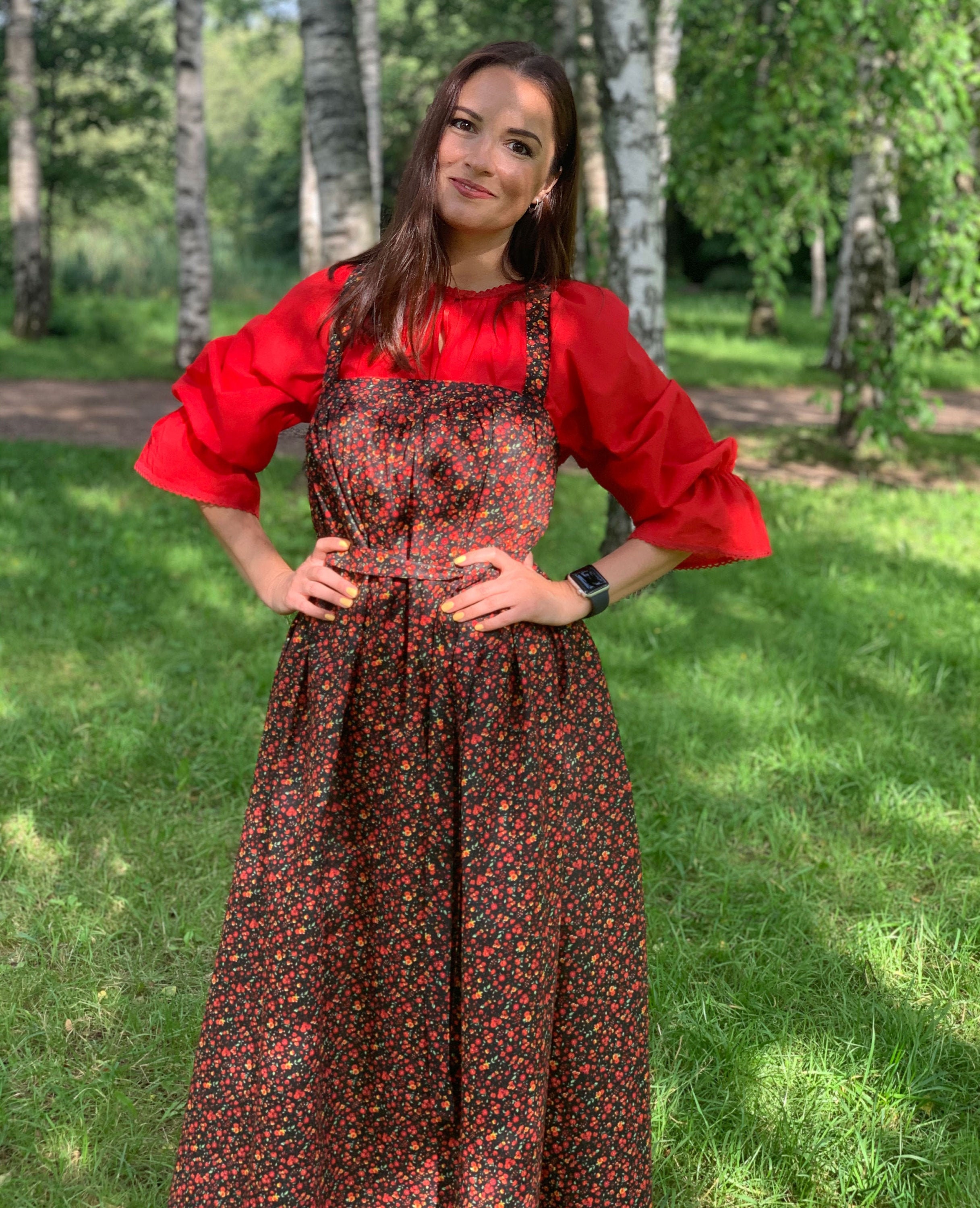 Vestido ruso sarafan rojo mujer baile traje ropa rusa vestido | Etsy