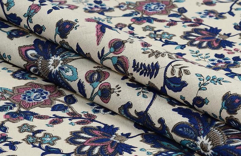 FLORAL Linen fabric by the yard fashion fabric cotton | Etsy