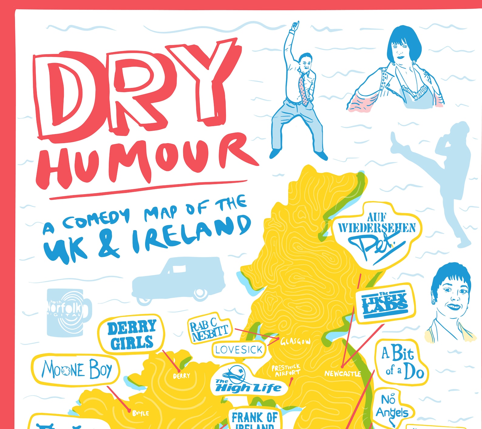 DRY HUMOUR - A Comedy Map of the UK and Ireland - Etsy UK
