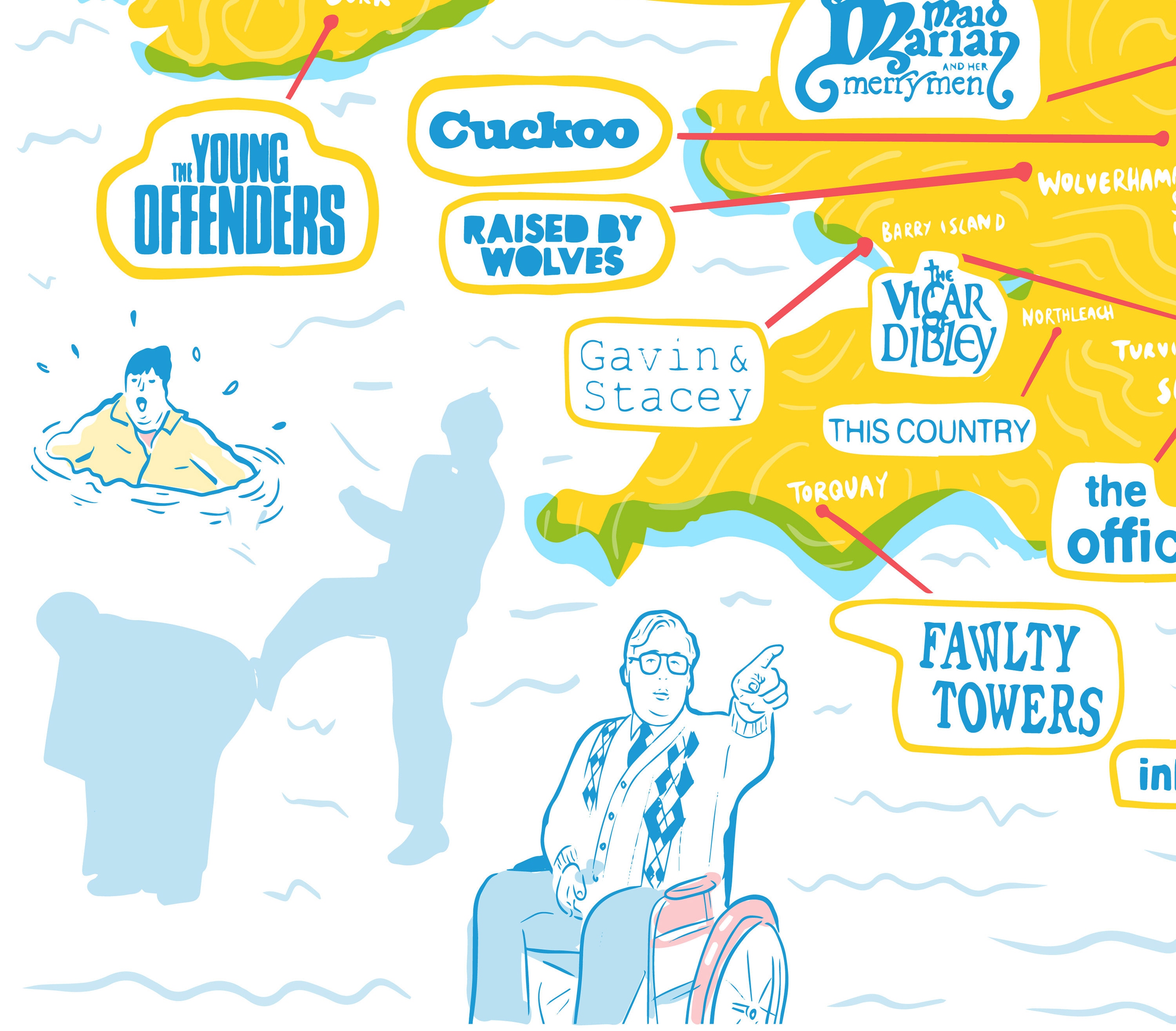 DRY HUMOUR - A Comedy Map of the UK and Ireland - Etsy UK