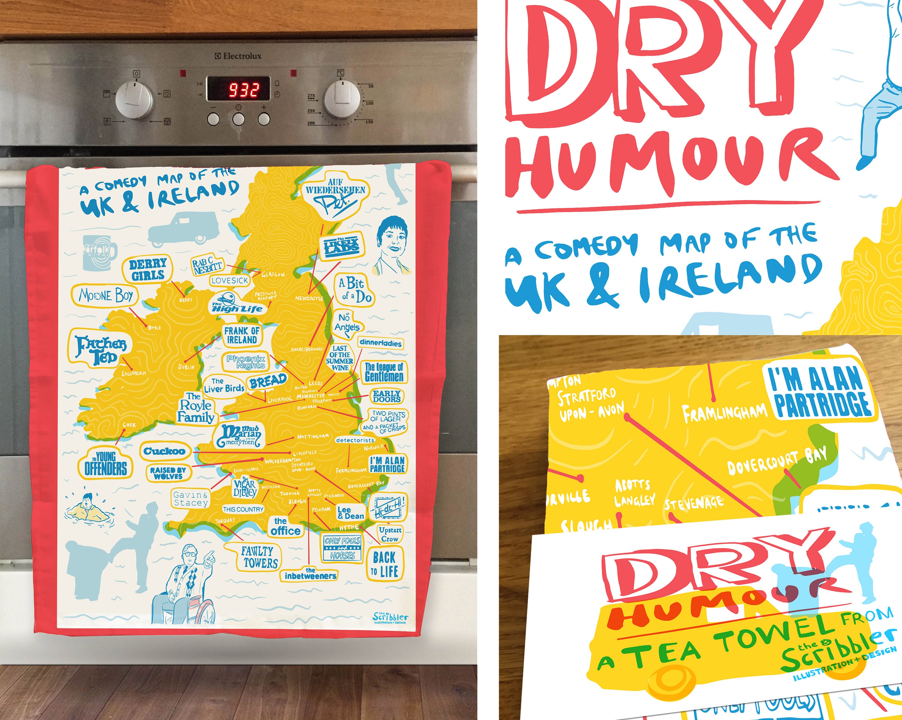 DRY HUMOUR - A Comedy Map of the UK and Ireland - Etsy UK