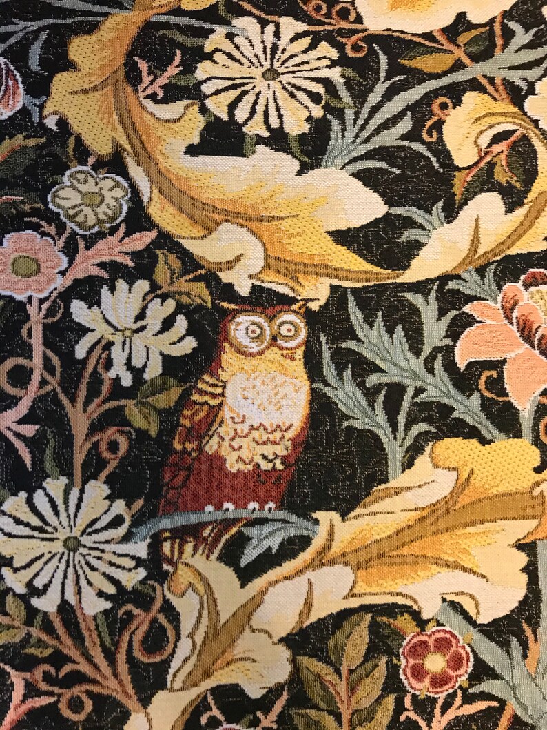 Eagle Owl & Pigeon Medieval Art Tree Bird Morris Ornament Black Wall ...
