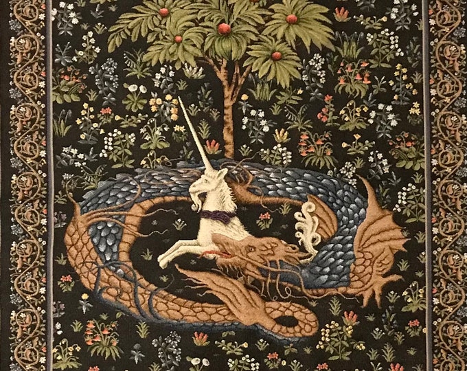 Medieval Art Fabric the Lady the Unicorn Tapestry by Peacoquettedesigns ...