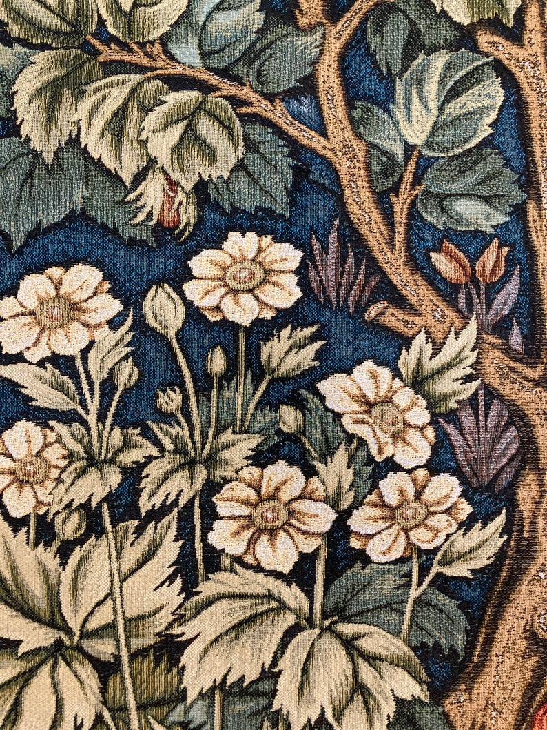 William Morris Art Unfinished Tapestry Forest Creatures Medieval Woods ...