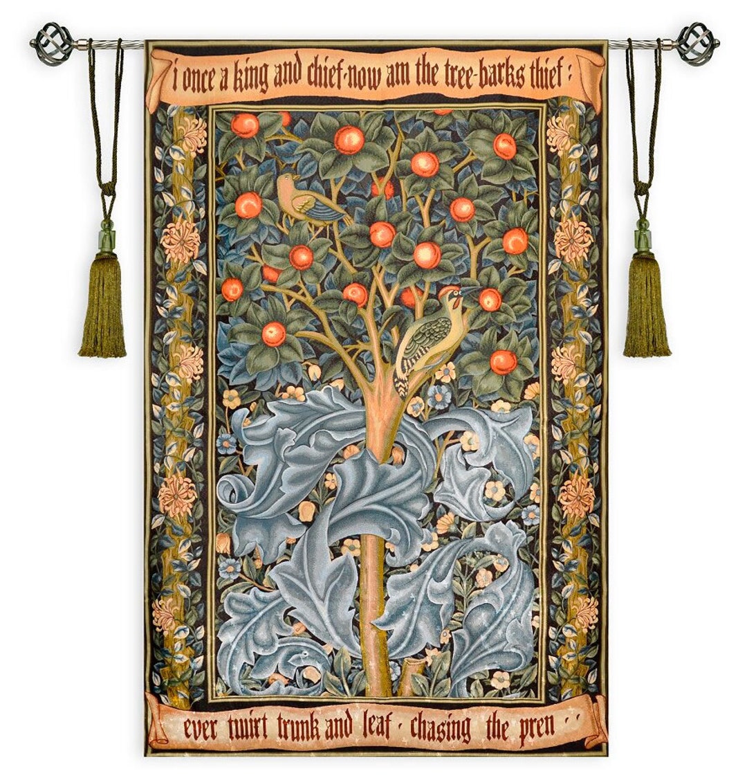 Woodpecker Orange Tree of Life Bird William Morris Ornament Mille Fleur ...