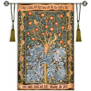 Woodpecker Orange Tree of Life Bird William Morris Ornament Mille Fleur ...