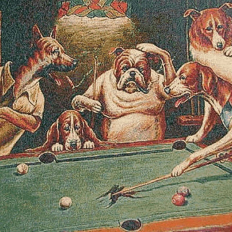 Dogs Playing Pool - Etsy